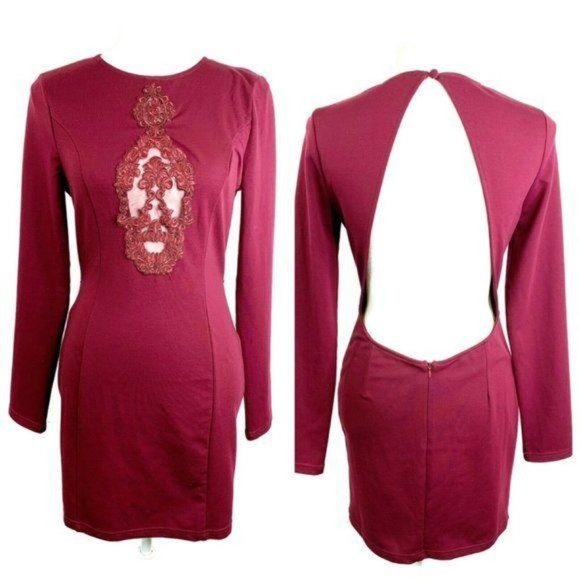 Tobi | Dresses | Tobi Open Back Zipper Front Embroidery Minidress ...